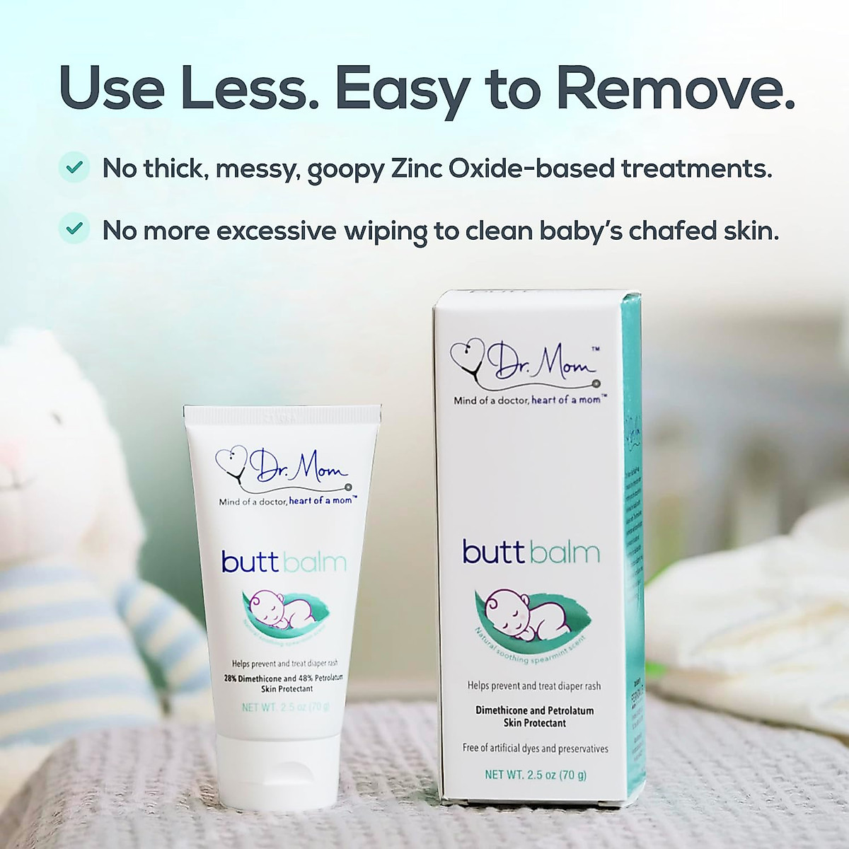 Dr. Mom Butt Balm Ultra-Premium Diaper Rash Ointment. Don't Let Diaper Rash Come Between You and Your Baby.