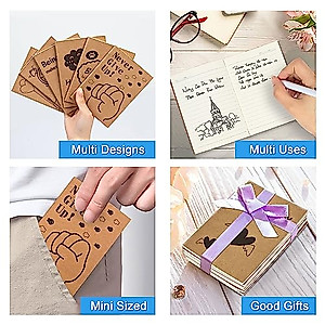feela 15 Pack A6 Kraft Notebooks, 15 Designs Cute Mini Pocket Notebooks and Journals, Lined Motivation Small Journal Notebook Notepad Bulk for School Supplies Women Taking Memos, 4.1X5.8 in, 80 Pages