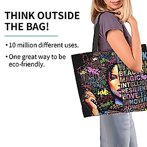 YBSJDQ African American Woman Tote Bags Shoulder Bag Afro Black Girl Magic Satchel Handbags For Shopping,Work,Gym,Gift Bag Tote Bag a