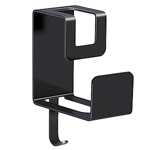 YIKANGHENG Adhesive Washbasin Hook, 1 Pcs Stainless Steel Silver Pot Holder Used for Kitchen and Bathroom Placing Washbasin and Pot (Black)