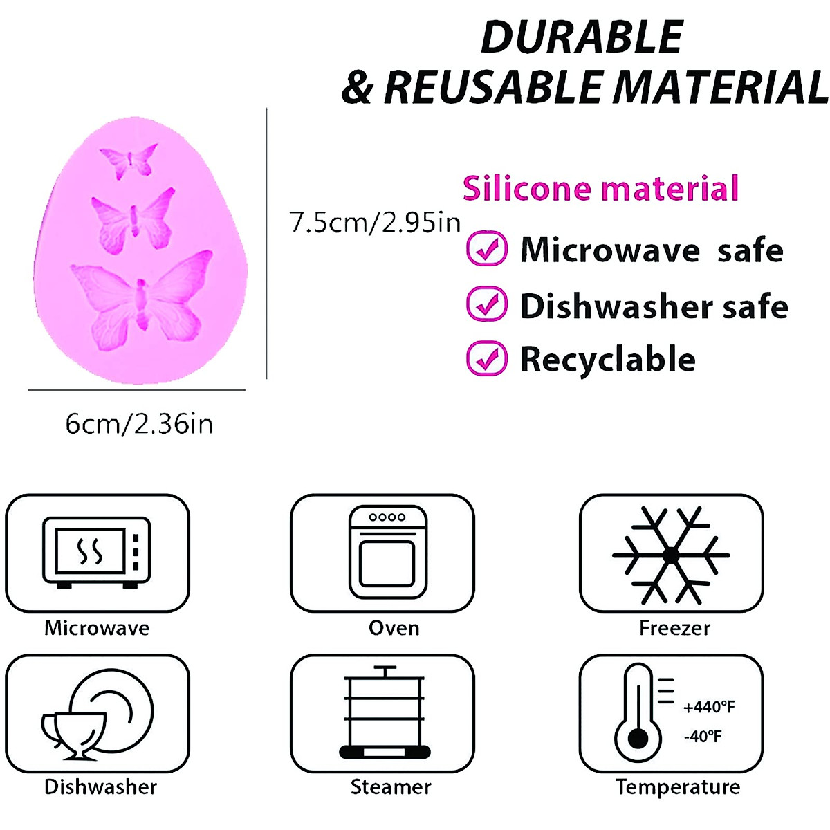 4 Pack Butterfly Molds Silicone Mini Butterfly Fondant Mold Butterfly Chocolate Candy Mold for Cupcake,Sugar Crafts,DIY Polymer Clay and Cake Decorating (butterfly)