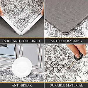 Pauwer Anti Fatigue Kitchen Mat Set of 2 Non Slip Kitchen Mats for Floor Cushioned Kitchen Rugs Comfort Standing Mat Farmhouse Waterproof PVC Foam Kitchen Floor Mat Runner