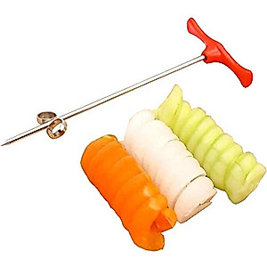 Aichoic Fruit Spiral Knife Spiral Knife Vegetable Coiler Scroller Stainless Steel Magic Scroller Creative Model Cucumber knife Fruit and Vegetable Spiral Twist