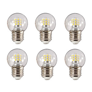 A15 LED Bulb G45 7W Mini Globe LED Bulb LED Candelabra Bulb for Ceiling Fan Decorative Lights, E26/E27 Medium Base,7W(60W Equivalent),AC85-265V,Not Dimmable,Warm White 3000K,6 Pack