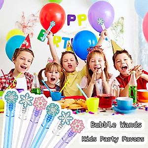 Fxswety 48Pcs Frozen Mini Bubble Wands for Kids Frozen Party Favors Frozen Birthday Party Supplies Snowflake Bubble Prizes Valentine Christmas Wedding Party Favors Goodie Bag Stuffers