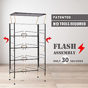 WAYTRIM Dresser Storage Tower, 4 Fabric Organizer Drawers, Wide Chest of Drawers for Closet Boys & Girls Bedroom, Bedside Furniture, Steel Frame, Wood Top, Fabric Bins, Easy Installation (Charcoal)