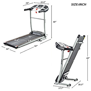 Health Fitness Folding Electric Folding Treadmill Treadmills with Safety Lock LCD Monitor Indoor Walking Jogging Running Exercise Machine for Home Gym