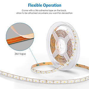 AMIR Upgraded LED Strip Lights, 90 LED 9.84ft Flexible Solar Strip Lights, 8 Lighting Modes, Waterproof for Patio, Garden, Home, Wedding, Courtyard (Warm White)