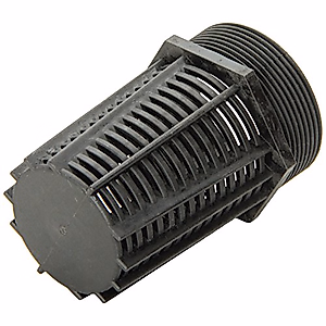 Lifegard Aquatics Threaded Suction Overflow Strainer for Fish Aquariums – High-Impact Resistant Black PVC – Space Saver Strainer to Extend Past the Bulkhead – Reduces Pump Damage – 2 Inch