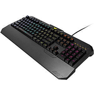 ASUS Mechanical Membrane RGB PC Gaming Keyboard - TUF K5 | Programmable Onboard Memory | Dedicated Media Controls, Aura Sync RGB Lighting | Spill, Sweat & Abrasion Resistant - Highly Durable | Black