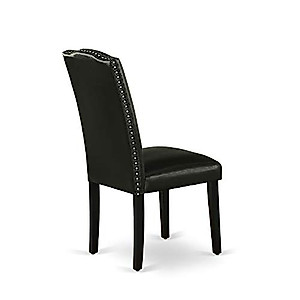 East West Furniture DUEN7-BLK-69 Dining Room Table Set, 7-Piece