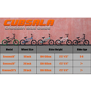 cubsala 18 Inch Big Kids BMX Bicycle Freestyle Bike for Age 5 6 7 8 9 Years Old Boys Girls and Youth Beginners, Black with Red Tires