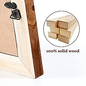 8x10 Picture Frame Wood Rustic Handmade Striped Border Brown Photo Frames High Definition Glass for Wall or Tabletop Display Gift Family Office Wedding Home Gallery Country Farmhouse Collage Decor