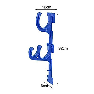 WAITLOVER Pool Pole Hanger Leaf Rakes Vacuum Hose with Screw Blue Tools Multi Purpose Brushes Skimmers Plastic Outdoor Garden Holder D7y4