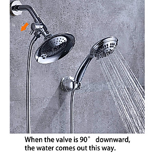 G-Promise Solid Metal Shower Arm Diverter for Hand Held Showerhead and Fixed Spray Head ∣ G 1/2 3-Way Bathroom Universal Shower System Replacement Part (Chrome)