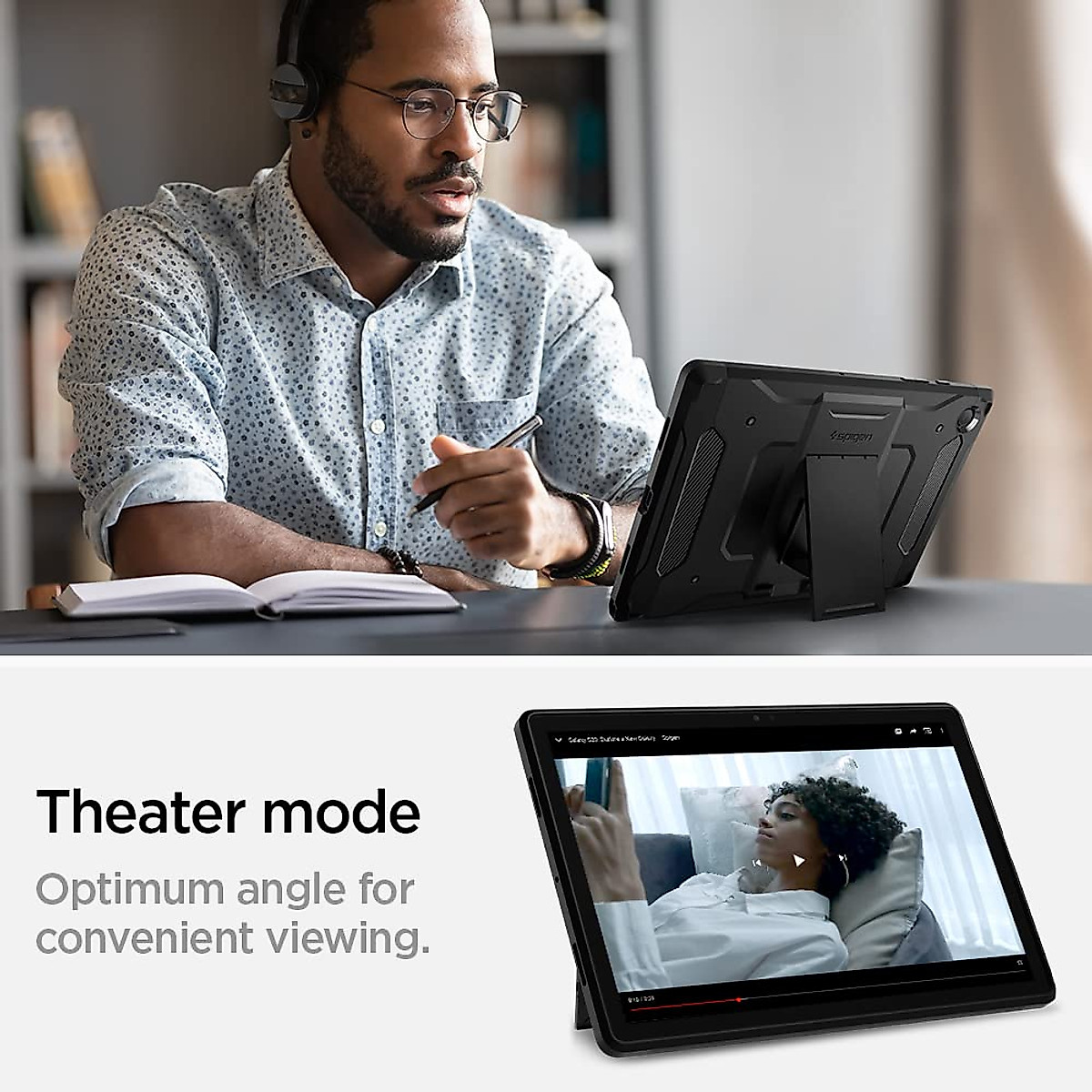 Spigen Tough Armor Pro Designed for Galaxy Tab A8 10.5 Inch Case (2022) - Black