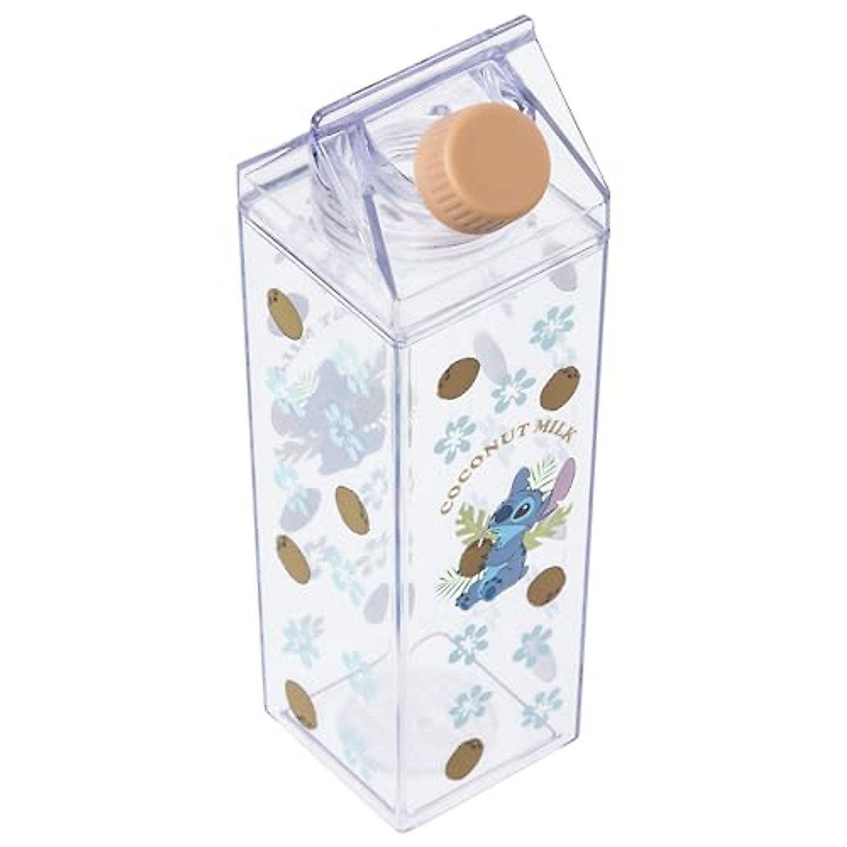 Silver Buffalo Disney Lilo and Stitch “Coconut Milk” Plastic Milk Carton Bottle Featuring Stitch, 16.2 Ounces