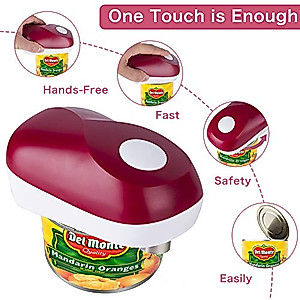 Electric Can Opener - Vcwtty One Touch Battery Operated Handheld Can Opener for Any Size, No Sharp Edge, Food-Safe, Seniors, Arthritis and Chef, Kitchen Best Gadget (Red)