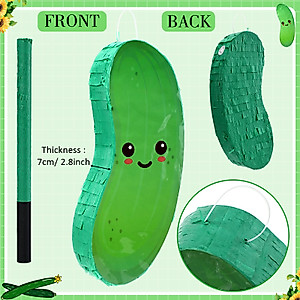 Sonwyoung Pickle Piñata for Kids Birthday Party 15.7 x 6.7 x 2.8 Inches Cucumber Theme Piñata with Bat Blindfold and Confetti for Baby Shower Photo Props Cinco De Mayo Fiesta Decoration
