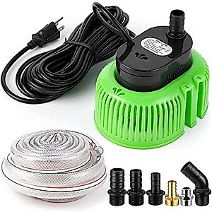 Pool Cover Pump Above Ground, Water Pump for Pool Draining, Submersible Water Pump Sump Pump with 16 Ft Drainage Hose & 25 Ft Extra Long Power Cord (840GPH-Green, Green)