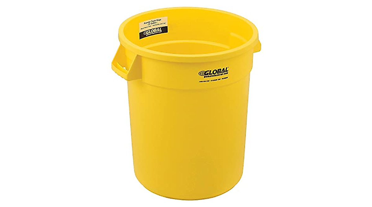 Durable 20 Gallon Yellow Trash Container by Global Industrial