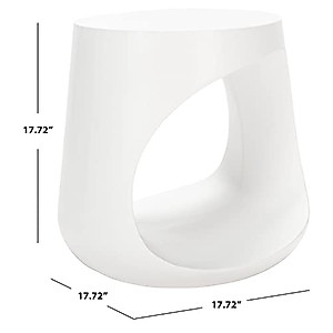 SAFAVIEH Outdoor Collection Vikki Modern Ivory Concrete Accent Table (Fully Assembled) VNN1040B