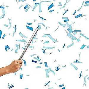 Blue Confetti Wand for Boy Gender Reveal Party (0.75 x 13.8 Inches, 12 Pack)