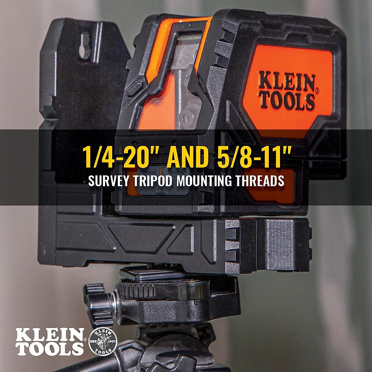 Klein Tools 93LCLG Laser Level, Self Leveling, Hi-Viz Green Cross Line Level with Red Plumb Spot and Magnetic Mounting Clamp