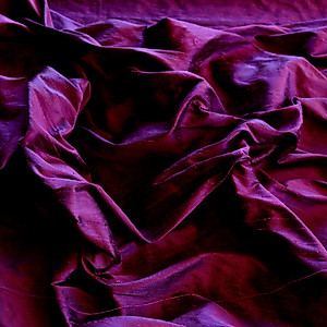 44" Wide - Iridescent Magenta Dupioni Silk, 100% Silk Fabric, by The Yard