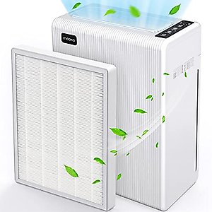 E-300L Air Purifier and Filter Combo Set, Air Purifiers for Home Large Room H13 True HEPA Filter Ultra-Quiet Air Cleaner for Dust Pet Dander Smoke,Pollen for Bedroom and Office