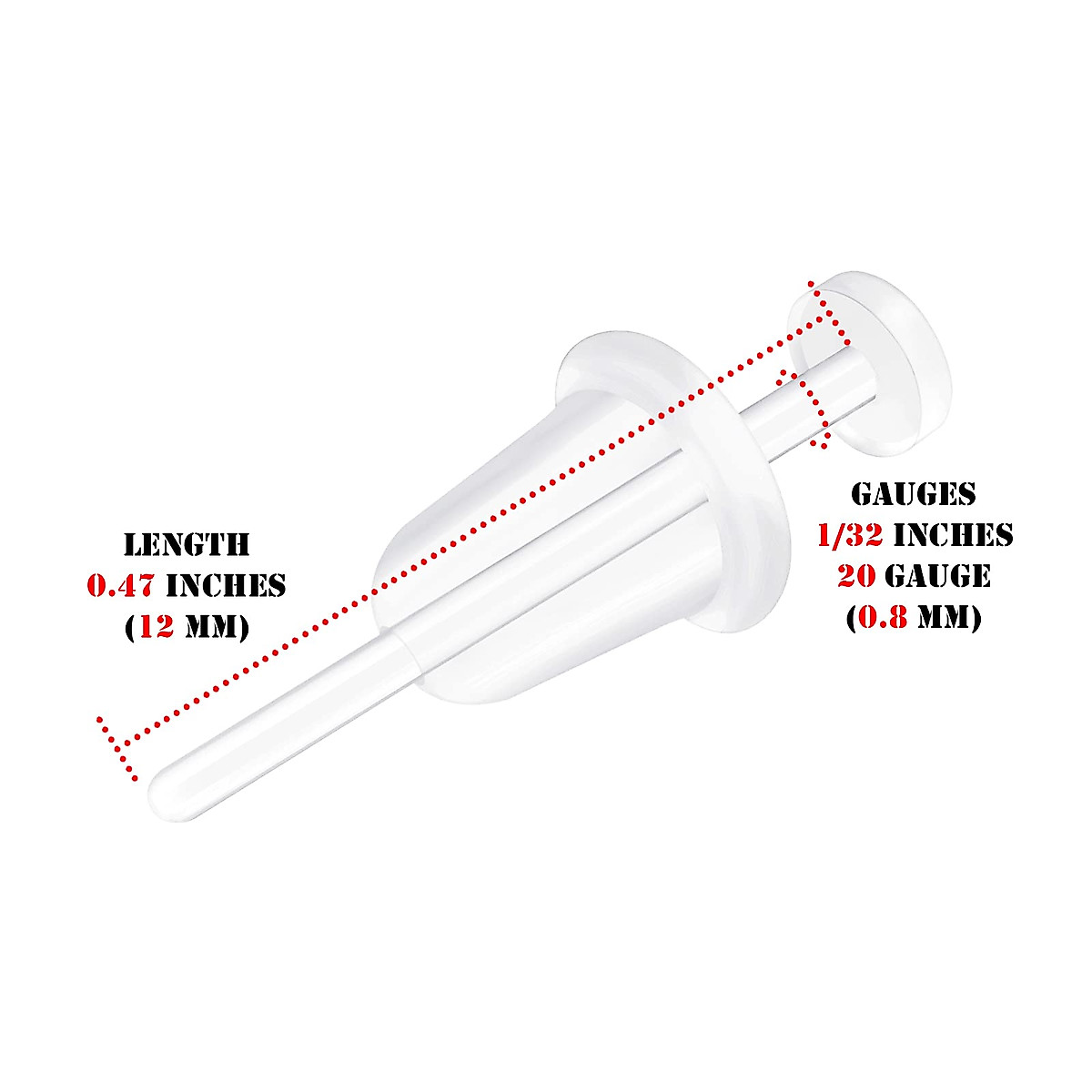 BIG GAUGES Pair of Retainer Flexible Clear Acrylic 20g Gauge 0.8mm Cartilage Earring Stud Helix Auricle Piercing Jewelry BG0540