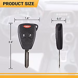 Car Key Fob Keyless Entry Remote Compatible with Chrysler 200/300/ Aspen/Dodge Charger/Ram/Durango/Wrangler/Commander etc. 3 Buttons OHT692427AA Key Remote Clicker- Pack of 2