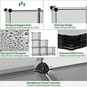 C&AHOME Cube Storage Organizer, 6-Cube Shelves Units, Closet Cabinet, DIY Plastic Modular Book Shelf, Ideal for Bedroom, Living Room, Office, 36.6" L x 12.4" W x 36.6" H Grey UPCS06G
