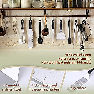 Griddle Accessories Kit, 14pc, Stainless Steel BBQ Barbecue Tools Set for Blackstone Flat Tops, Includes Spatulas, Tongs, Scraper Tools, Brush, Fork, Squeeze Bottles, Carrying Bag