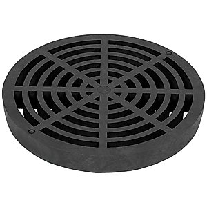 StormDrain 12" Outdoor Catch Basin Flat Round Grate Cover - Superior Strength and Durability, Black