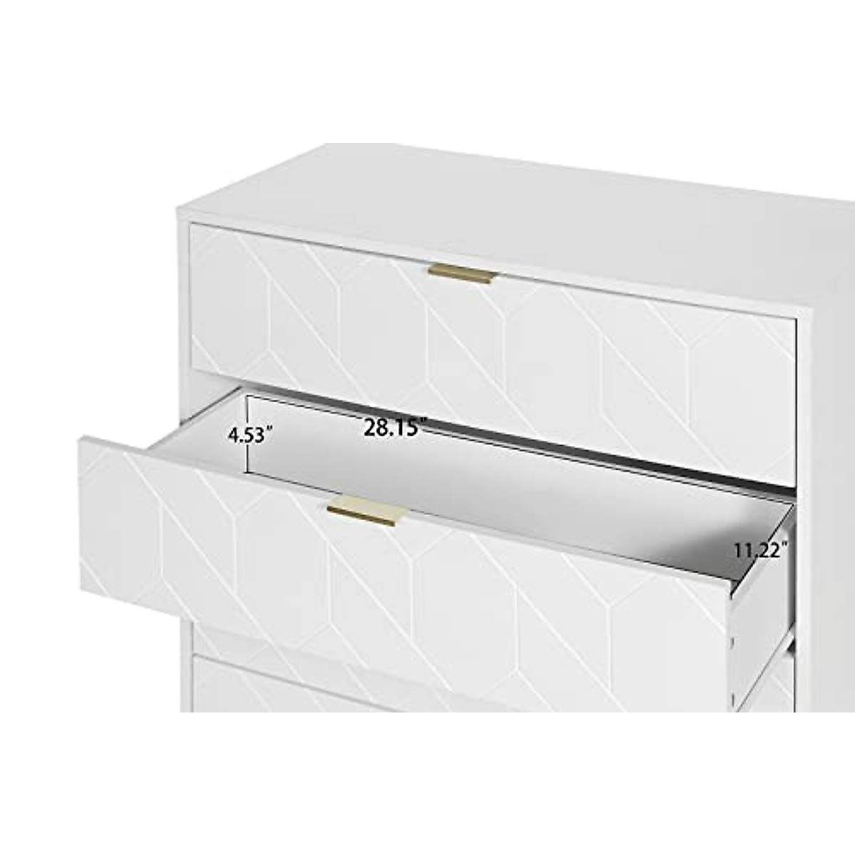 Pvillez 4 Drawer Dresser, Wood Drawer Chest, Tall Storage Dresser Cabinet Organizer Unit with Metal Legs, White Dresser for Bedroom, Living Room, Baby, Kids, Nursery, Closet Dresser, Night Stand