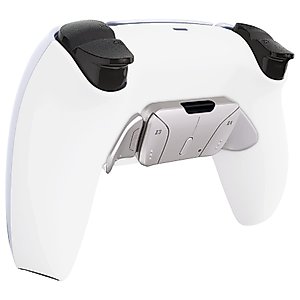 eXtremeRate White Programmable Real Metal Buttons (RMB) Version RISE4 Remap Kit for PS5 Controller BDM 010 & BDM 020, Upgrade Board & Redesigned Back Shell & 4 Back Buttons for PS5 Controller