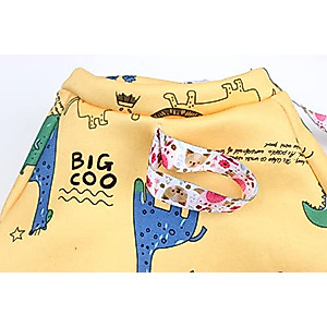 Plemonet Pet Dog Clothes Dog Sweatshirt Dog Cute Sweatshirt Dog Sweatshirt with Leash Hole Cat Sweatshirt Dog Fashion Dog Jumper Dog Sweater Cartoon Style (Yellow, X-Large)