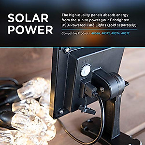 Enbrighten 45982 USB Solar Panel, Portable, Weather Resistant, Sun Power, Lightweight, Energy Efficient, 49582, Black