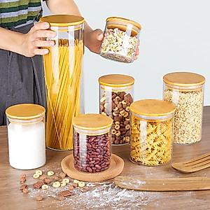 Vtopmart 15 Pack Glass Food Storage Containers and 7 Pack Glass Jars with Bamboo Lids