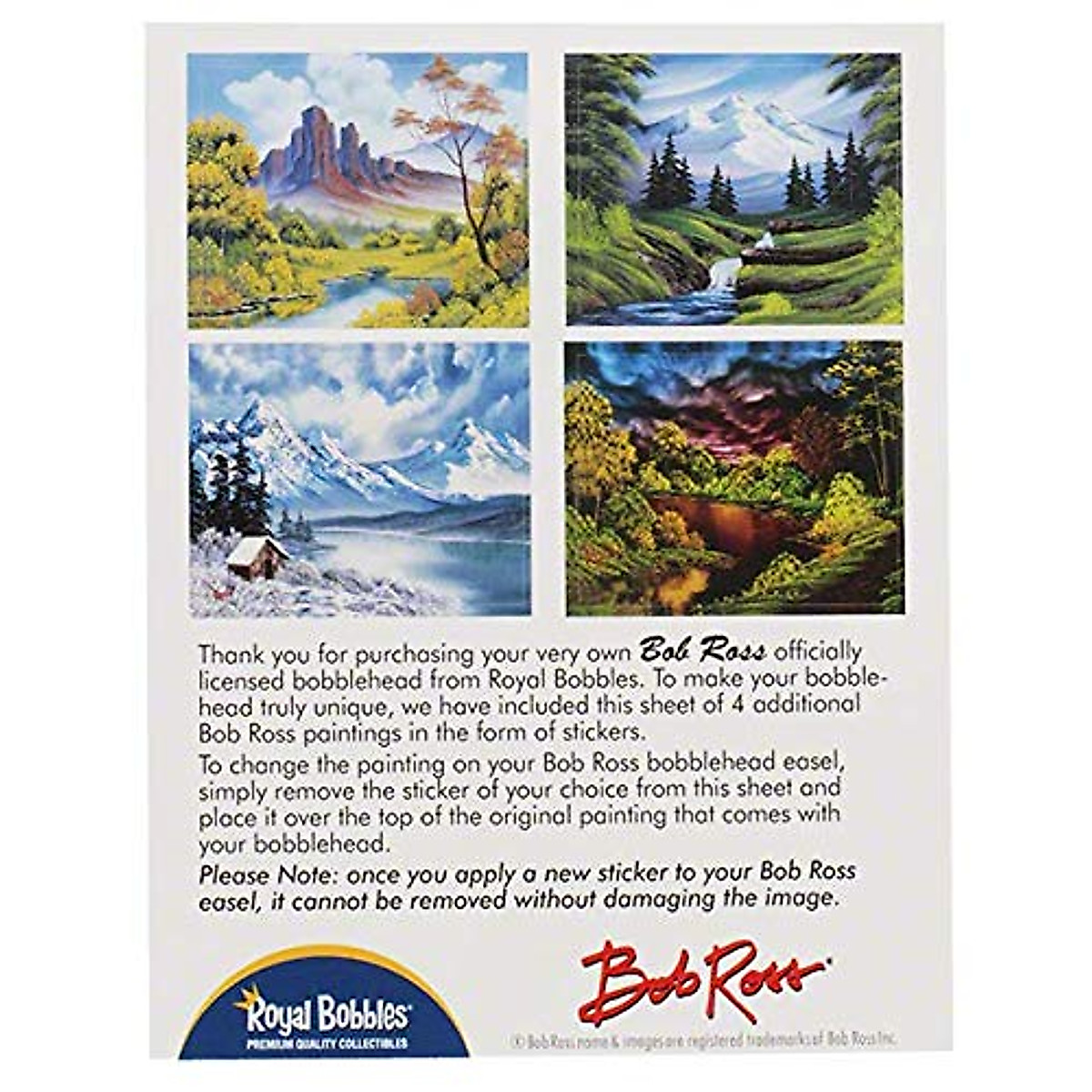 Royal Bobbles Bob Ross Bobblehead, Premium Polyresin Lifelike Figure, Unique Serial Number, Exquisite Detail