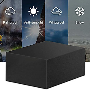 QIAOH Garden Furniture Covers 140x104x36in, Patio Covers for Outdoor Furniture, Garden Table Cover Furniture Sets Waterproof Heavy Duty 420D Oxford Fabric, Outdoor Table Cover