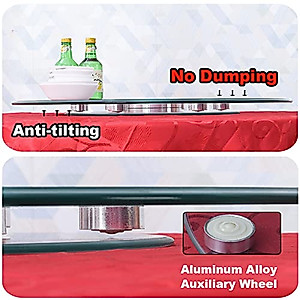 30 Inch Glass Lazy Susan Turntable, Clear Round Tabletop Rotating Serving Tray, Large Dining Table Tray Tabletop Organizer,Aluminum Alloy Bearing, Silent