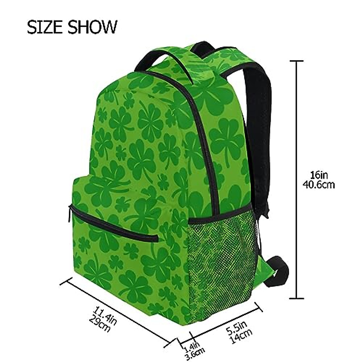 ODAWA St Patricks Day Shamrock Back Pack for School Boys School Backpack for Teens Girls