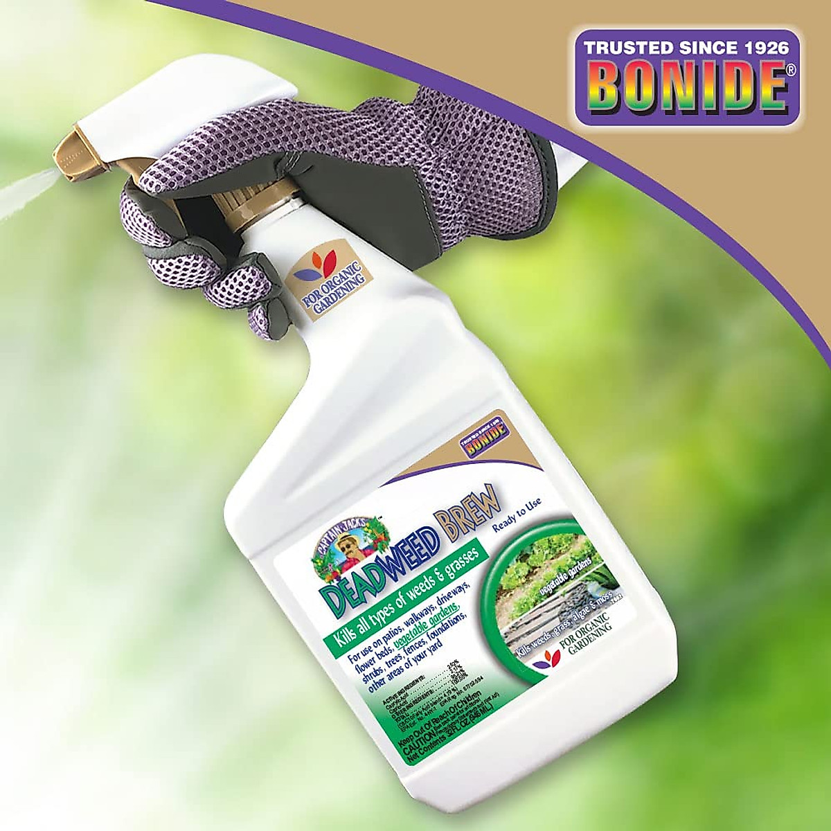 Bonide Captain Jack's Deadweed Brew, 32 oz Ready-to-Use Spray, Controls All Types of Weeds and Grasses, For Organic Gardening