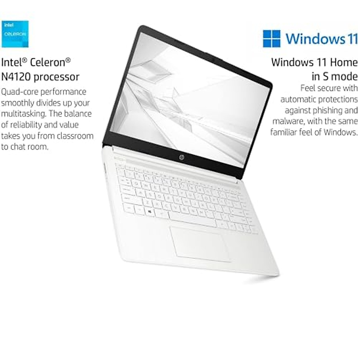 HP Stream 14 Laptop Window 11-16GB RAM - 320GB SSD - Intel Celeron N4120 - USB C - SD Card Reader - Long Battery Life - Fast Charge - Wireless Wi-Fi 5 - HDMI - Webcam - School Student - Microsoft365