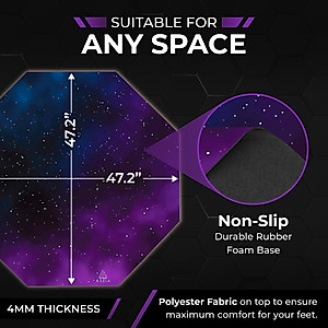 AREIA Computer Chair Mat (47” x 47”), Noise Cancelling Gaming Chair Mat – Anti-Slip Gaming Floor Mat – Scratch Resistant Mat for Office Chair – Octagon Computer Chair Mat for Hardwood Floor