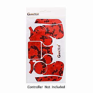 GameXcel Skins Compatible with PS4 Controller - Stickers Compatible with Playstation Dualshock 4 - Decals Cover Skin Accessories Compatible with PS4 Slim Controllers - Digicamo Red
