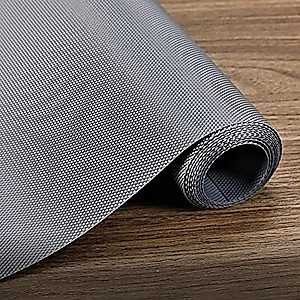 Hersvin Shelf Liner, 17.5" x20' Non-Adhesive Drawer Liners EVA Kitchen Cupboard Cabinet Covering Undersink Mat Washable Fridge Lining Paper (Gray/Diamond)