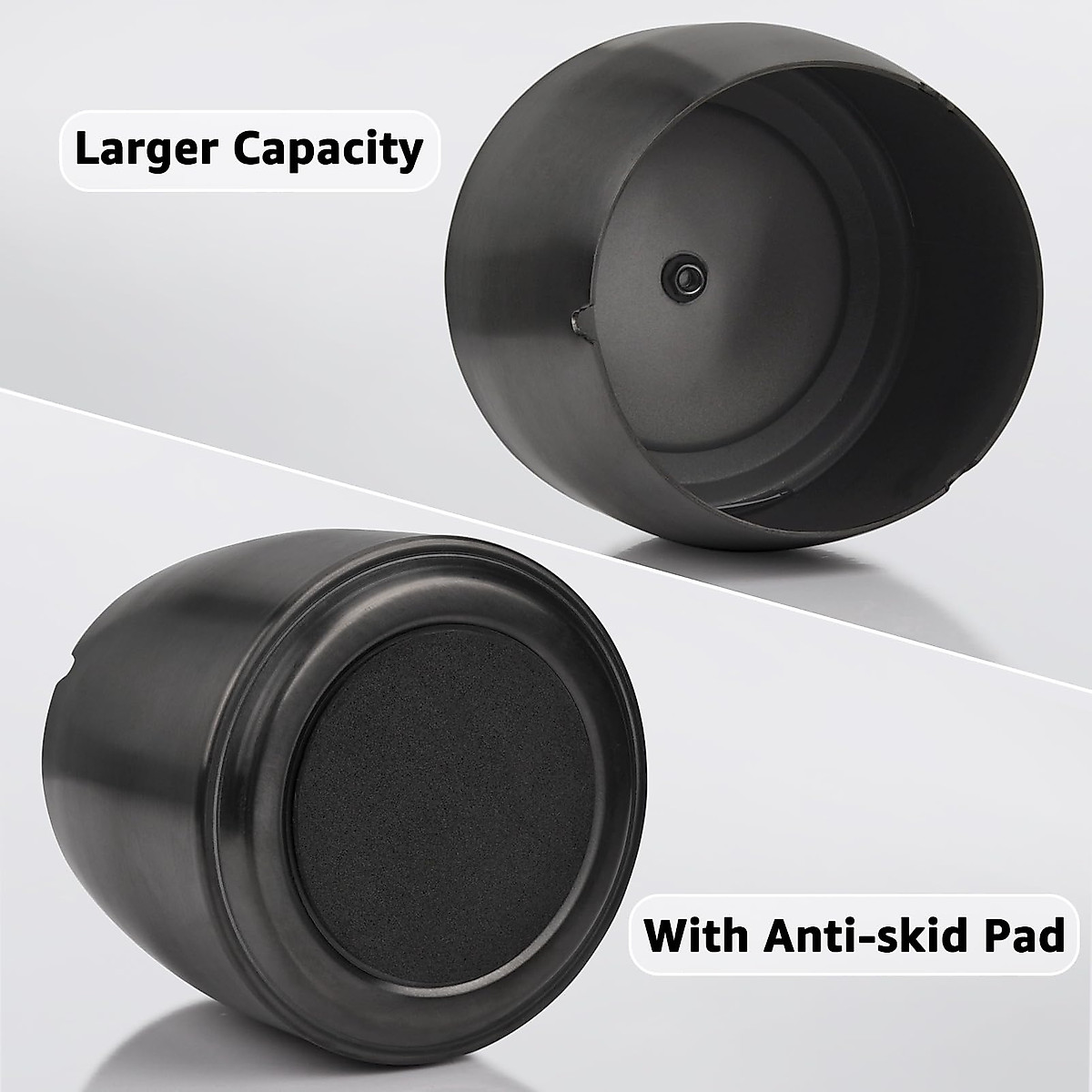 HONZUEN Ash Tray with Lid, Windproof Rainproof Ashtray for Outside Patio, Stainless Steel Covered Ashtray for Home Office Outside Patio Balcony (Extra Large)